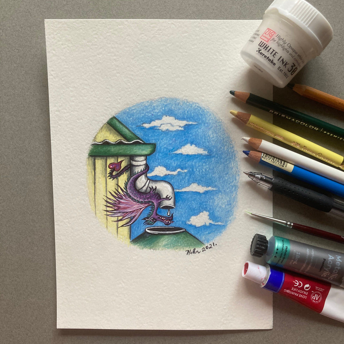 "Downpipe Dragon" – Helen G Pearson Art